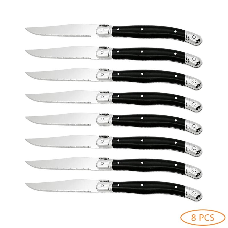 Столовые ножи Laguiole из нержавеющей стали, черные Черный, 8 PCS Knife