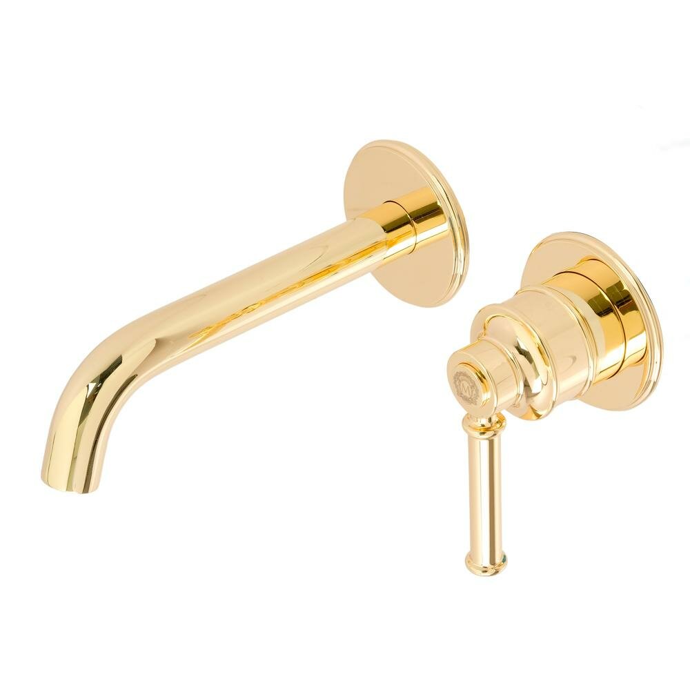 Смеситель для раковины Migliore ERMITAGE MINI скр. монт. на 2 отв, ручка латунь, дон. клап."click-clac" золото