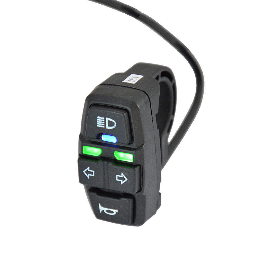 Комплект фар и задних фонарей для велосипеда, поворотники для электровелосипеда, передний и задний фонарь, комплекты звуковых сигналов для электрического велосипеда с переключателем 24–48 В