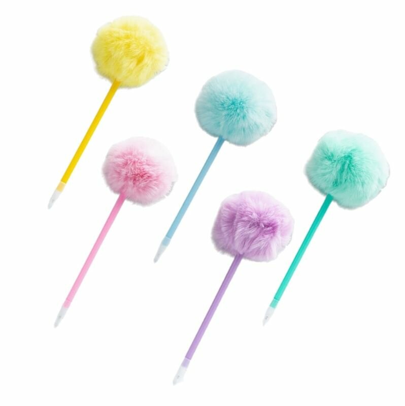 5 пластиковых ручек-шариков для волос-карамельного цвета