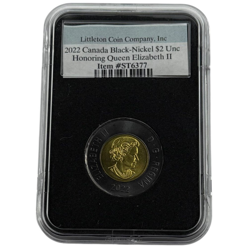 Канада 2 доллара 2022 г. (Дань уважения Королеве Елизавете II) (Слаб LCC UNC)