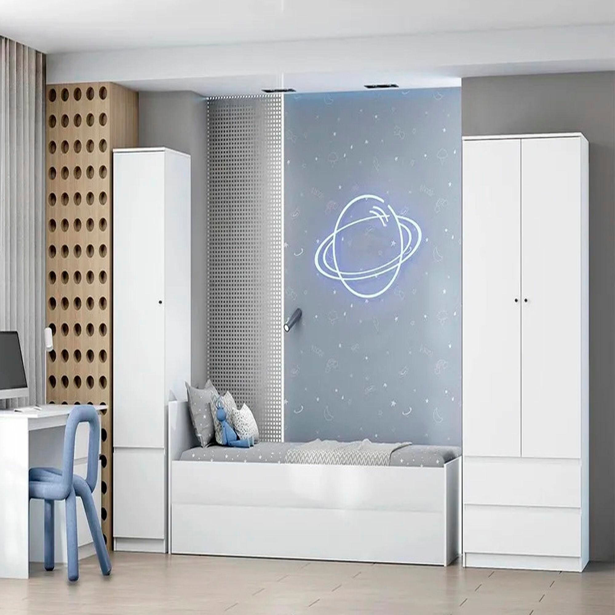 Комплект мебели для детской МС Кэт 1 набор 4, кровать шириной 90см, мебель для спальни, для подростков, комод