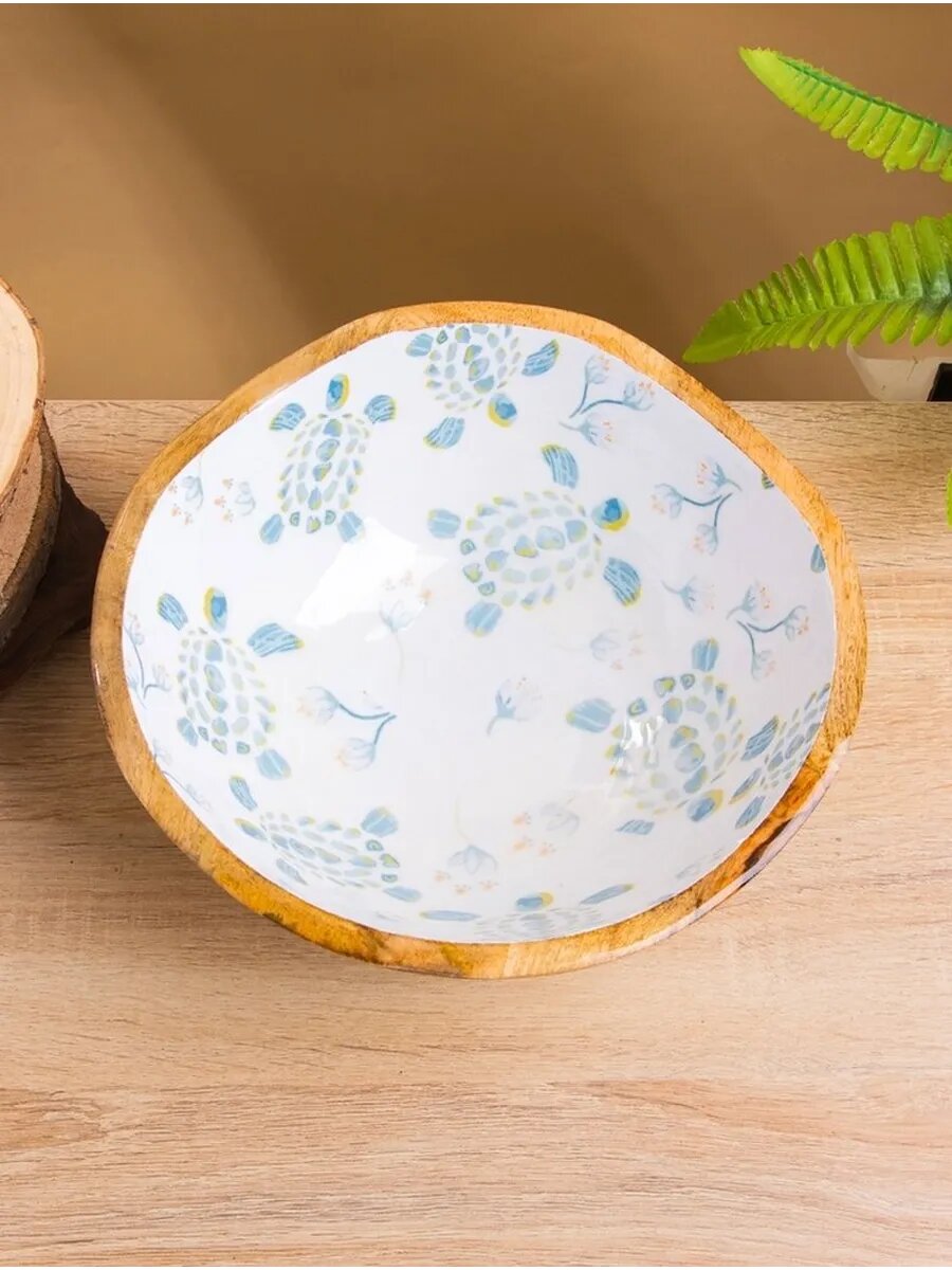 Уникальный салатник из манго с ярким дизайном