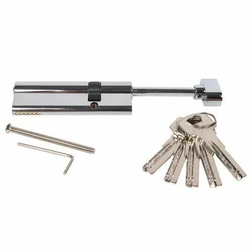 Личинка замка AVERS для двери, ЦАМ, 95 мм, с заверткой, хром