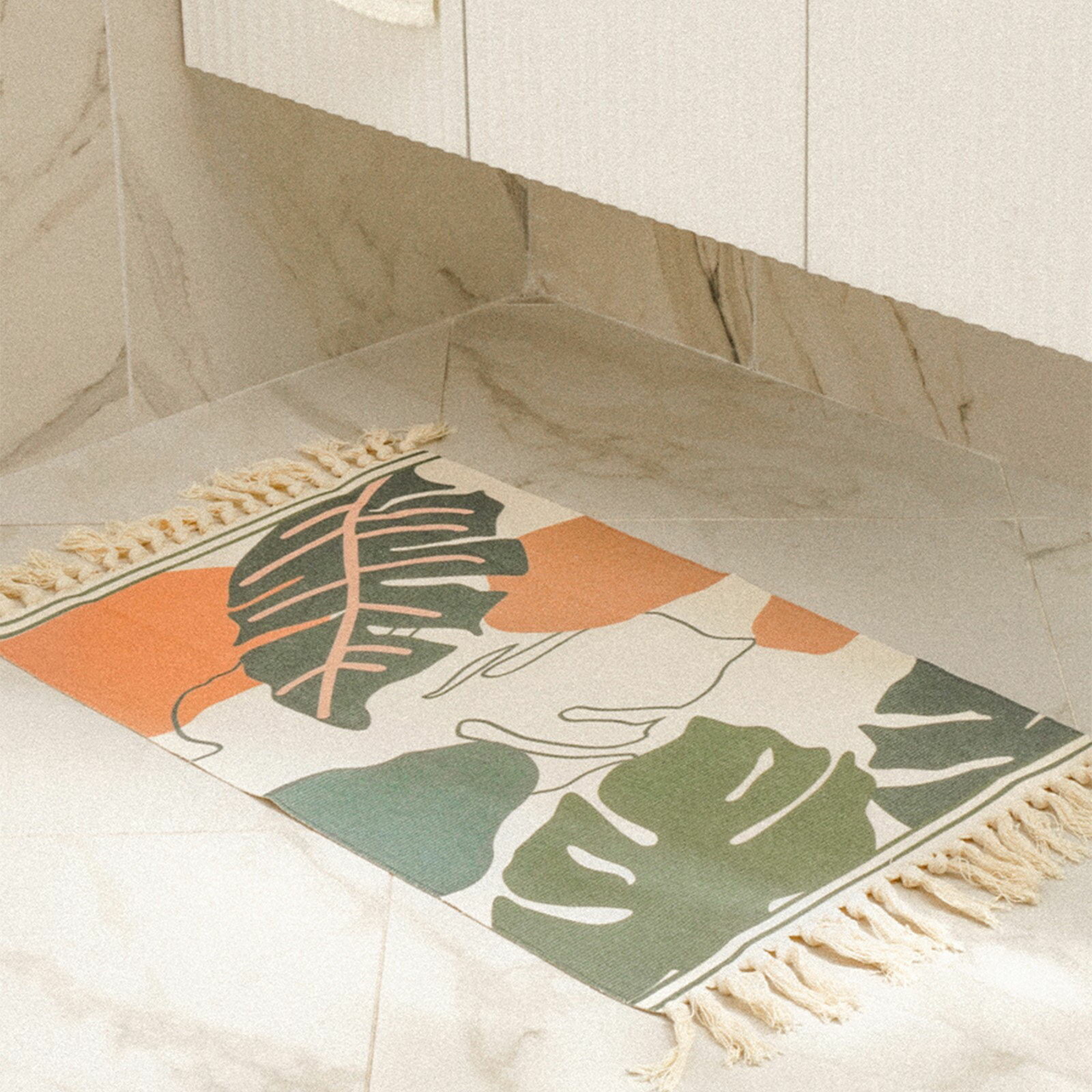 Коврик для дома SL Home Cotton, 60x90 см, молочный, декоративные элементы: завязки