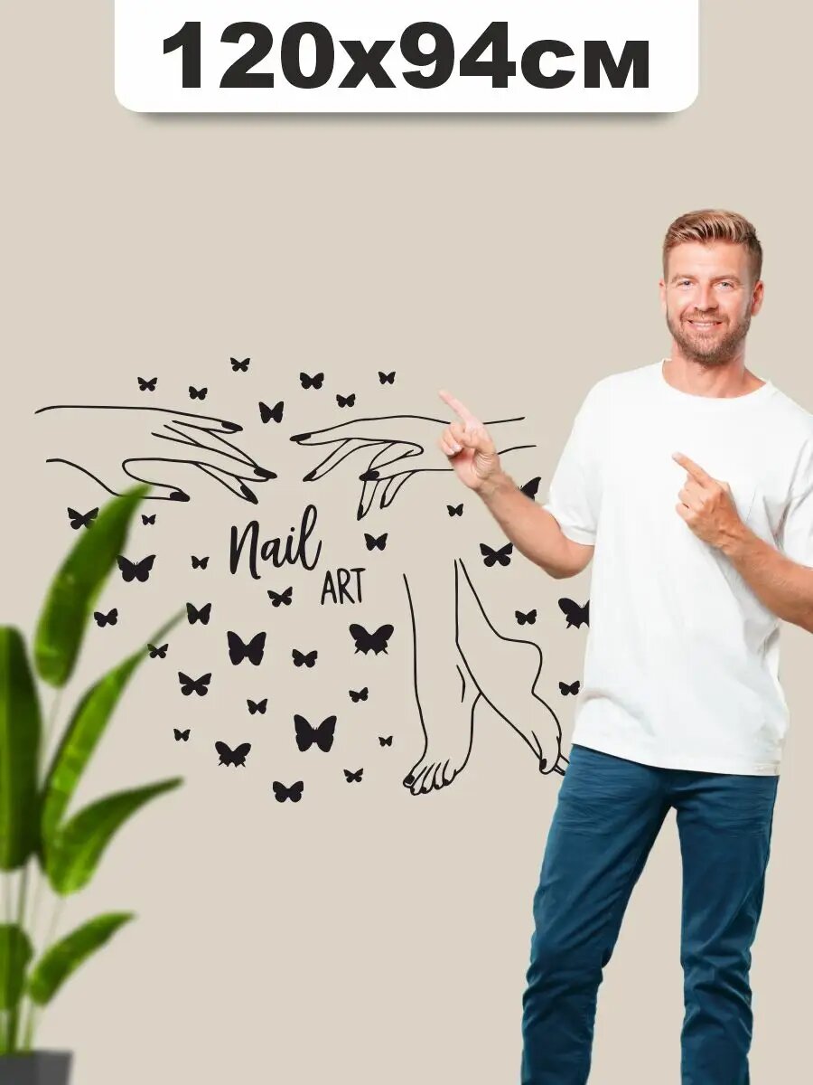 Наклейка на стену для декора интерьерная Nail art