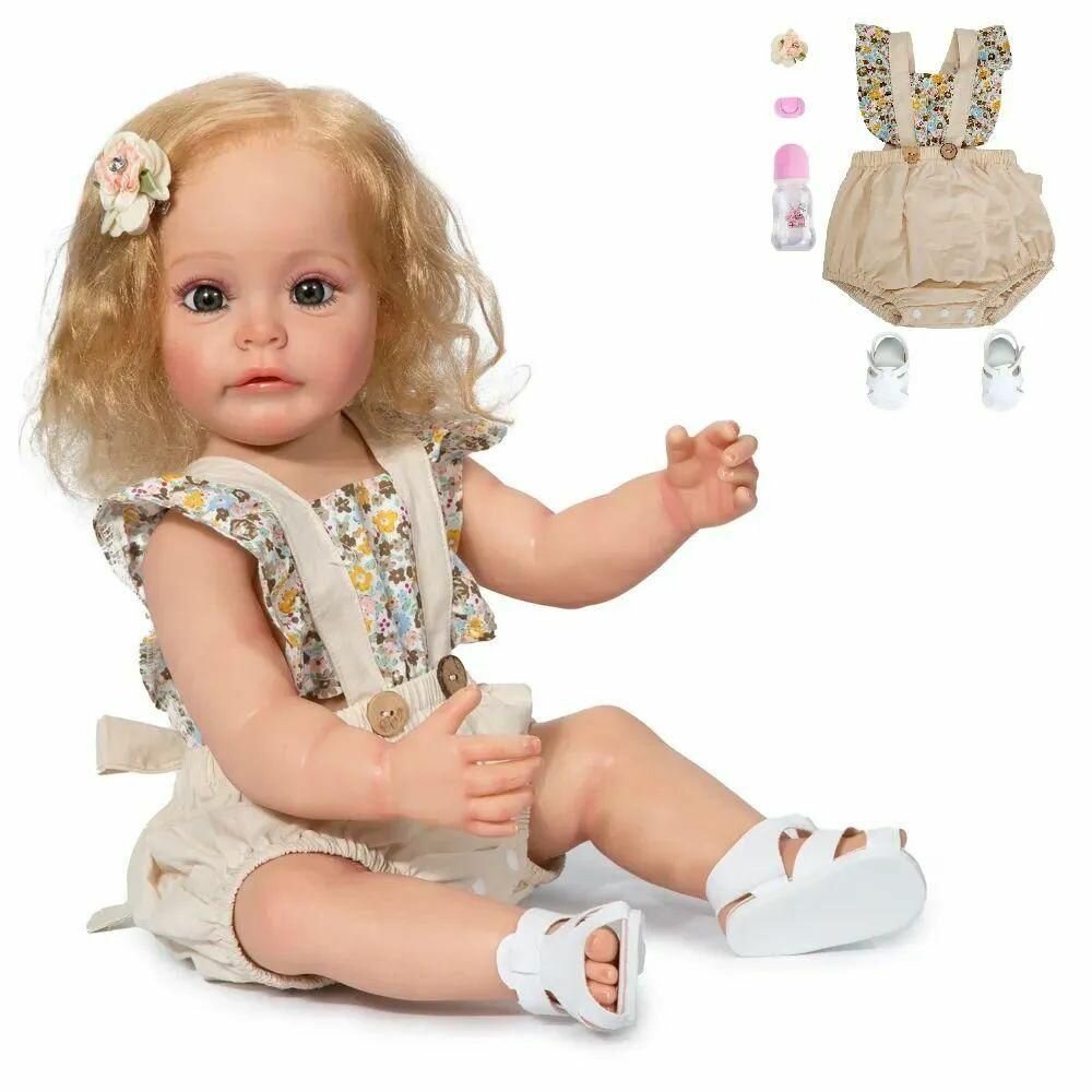 Силиконовая Кукла Реборн Игрушки для девочек 55см -enj