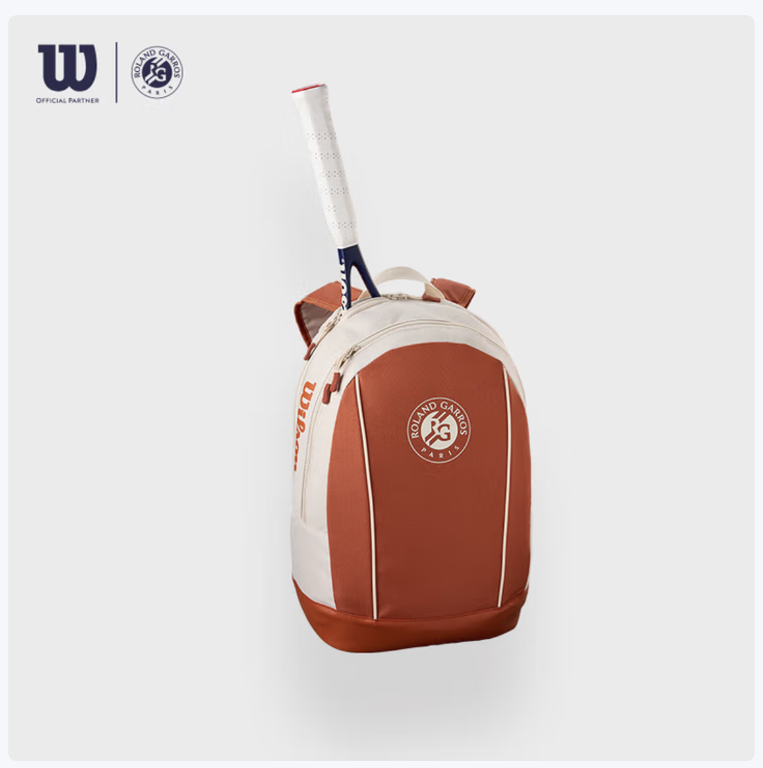 Теннисная Сумка Wilson "ROLAND GARROS 2025 TEAM BACKPACK JUNIOR", для 1-2 ракеток, полиэстер