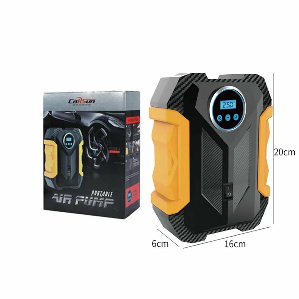 Автомобильный воздушный насос с цифровым дисплеем 12 В портативный электрический автомобильный воздушный насос
