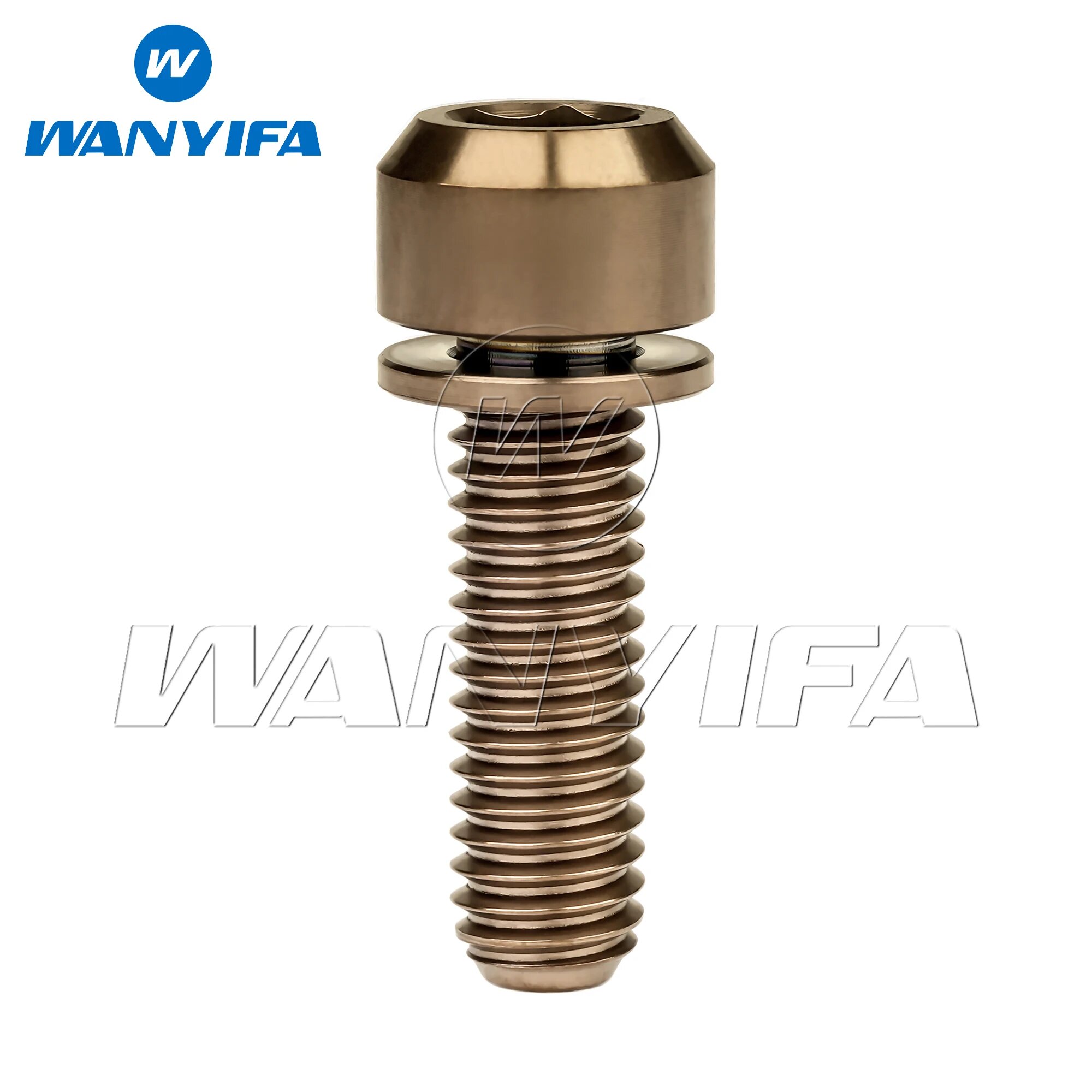 Wanyifa Титановые болты M5/M6x16 для выноса руля велосипеда M6, Bronze, 35mm