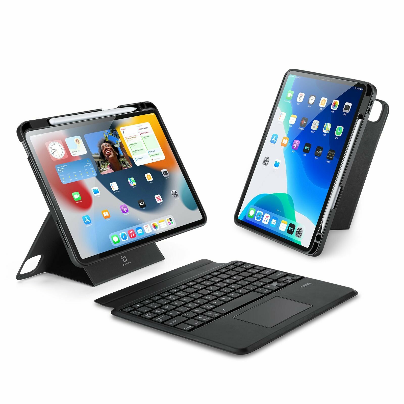 Чехол с русской клавиатурой Dux Ducis DK Series для iPad Air 11 (2024 / 2025) 4 / 5, iPad Pro 11 (2018, 2020, 2021, 2022) черная
