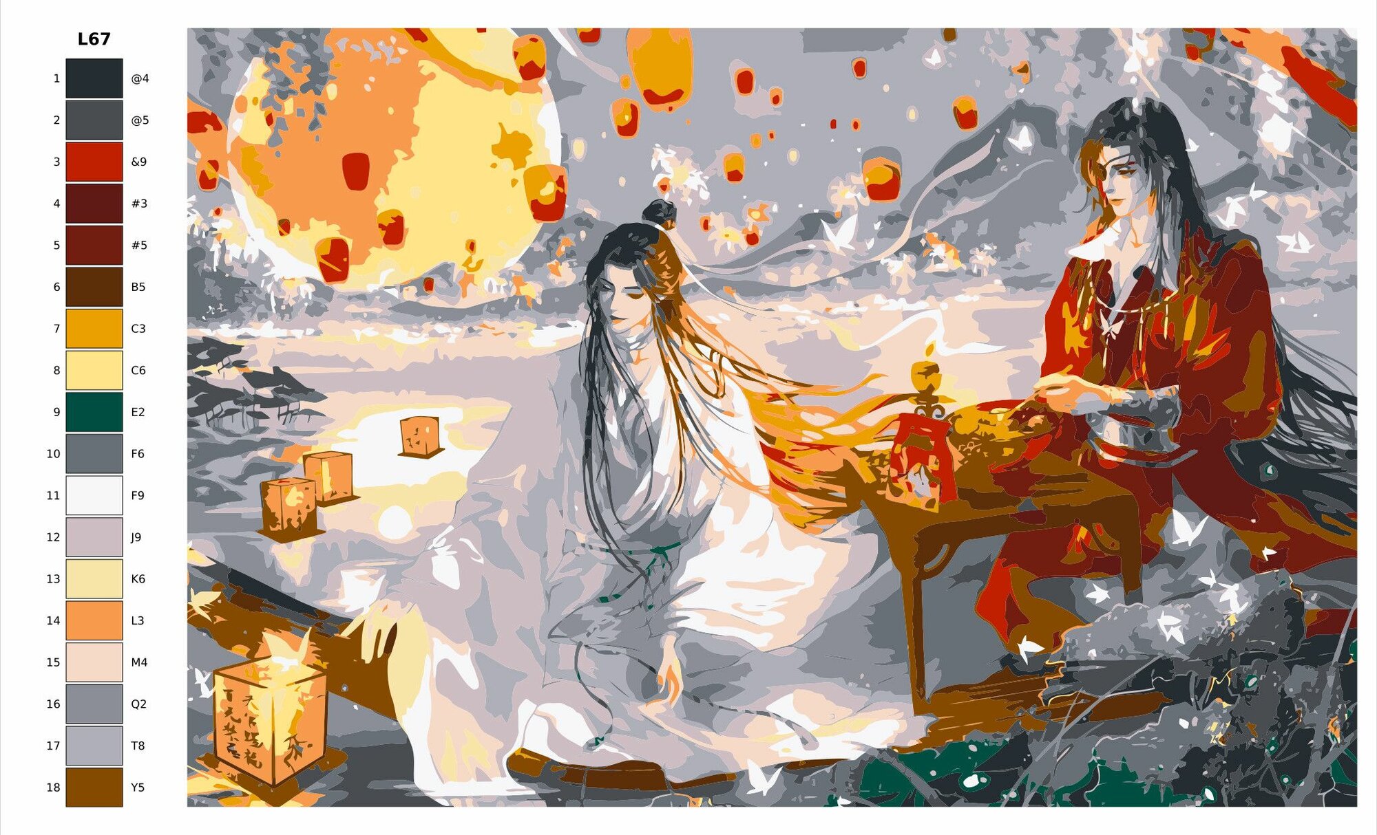 Картина по номерам L-67 "Аниме Благословение небожителей" 60x90 см