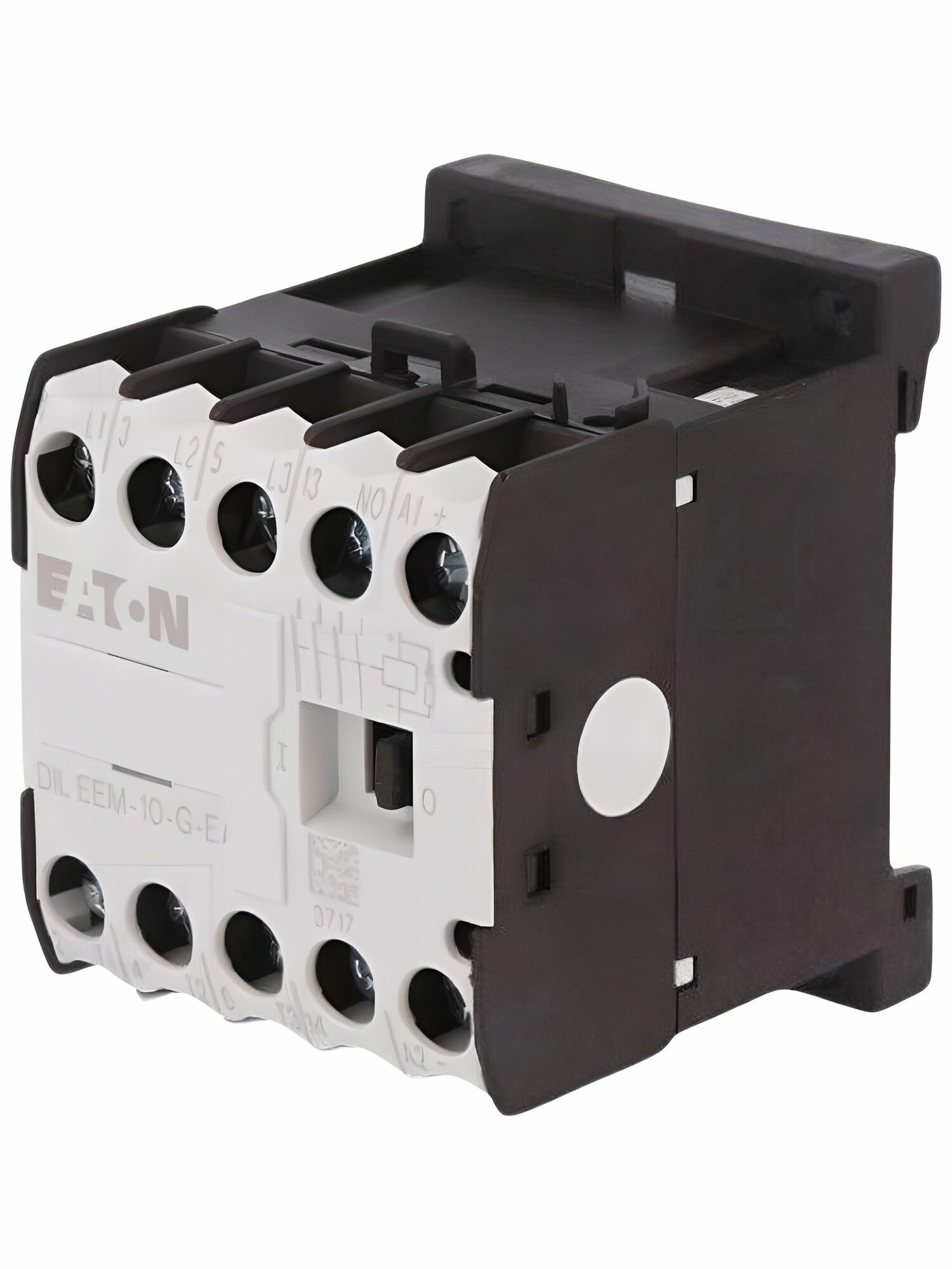 DILEM-10-G(24VDC), Миниконтактор 9А, управляющее напряжение 24В (DC), 1НO доп. контакт, категория применения AC-3, АС4, пр-ль EATON