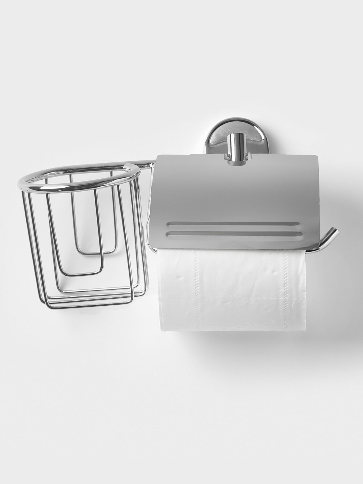 Держатель для туалетной бумаги "Нео", с подставкой под освежитель воздуха, хромированный