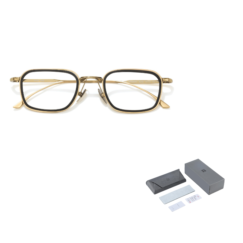 Wood Premium Plate Frame Titanium Square Eyeglass Frames Unisex OneSize