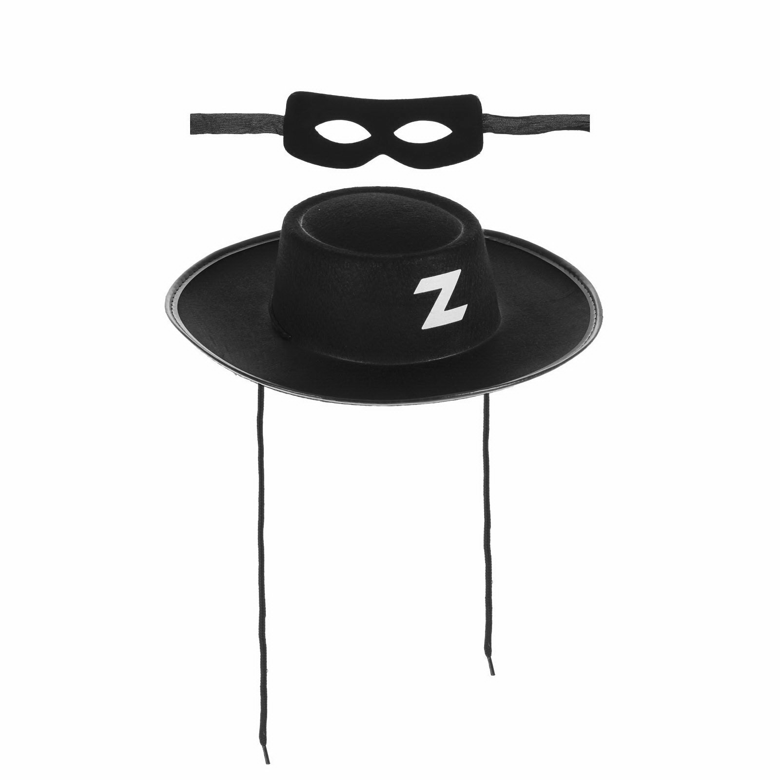 Карнавальный набор "Зорро", шляпа, маска, вид: маски, цвет: чёрный