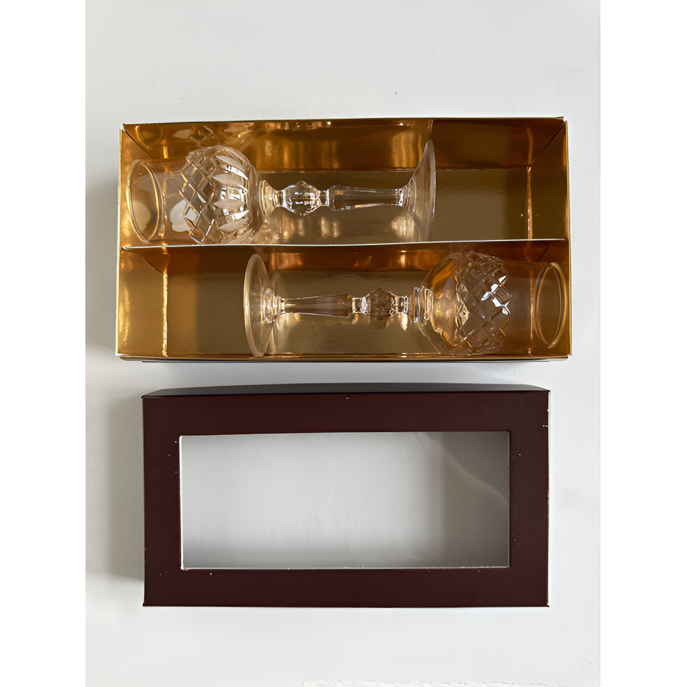 Хрустальные рюмки на высокой ножке, ручная работа объем 60 мл, 2 шт в подарочной коробке ID: 23249-2 (60 мл)