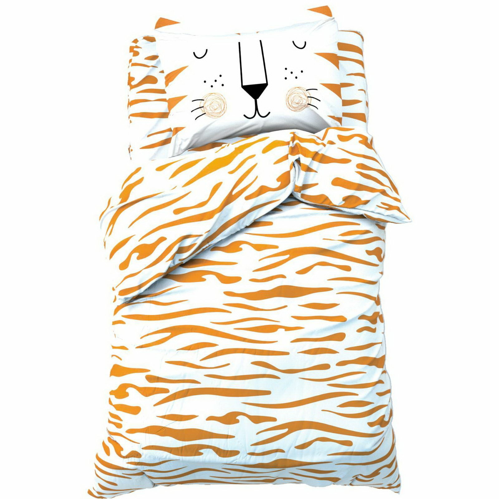 Постельное бельё 1.5-спальное Sleepy tiger, бязь, цвет: белый