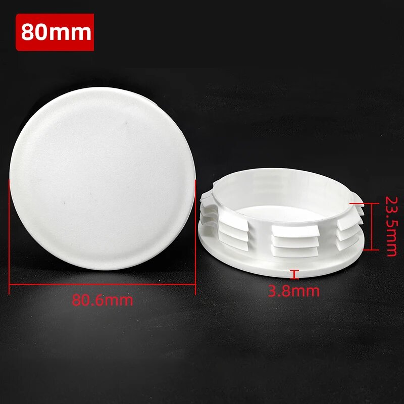 Белый круглый пластиковый заглушка, диаметр 80mm-1Pcs