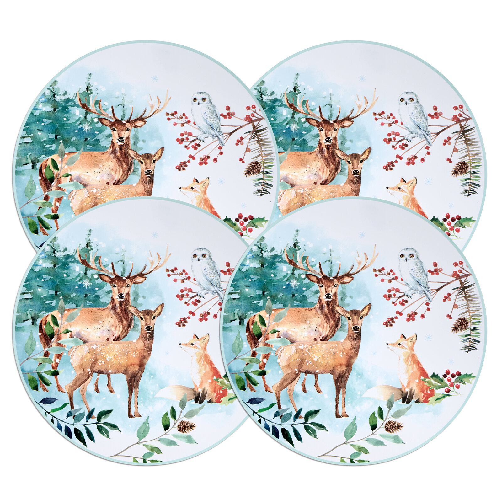 Набор подстановочных салфеток зимняя сказка из 4 шт, D 38 см KSG-771-151