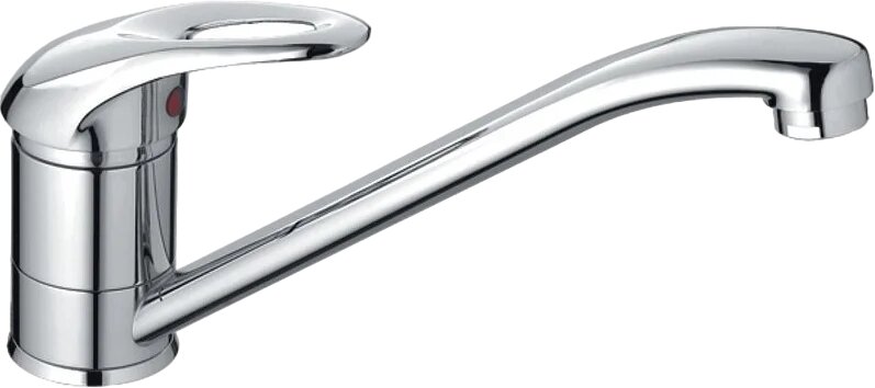 Смеситель для кухни Cron CN03 CN4203 с поворотным изливом, хром, глянцевый, однорычажный, с керамическим картриджем