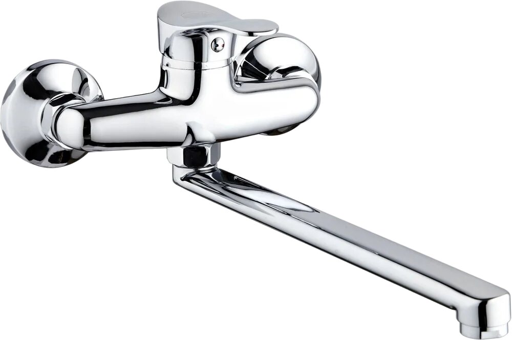 Смеситель для кухни РМС SL86 005 с поворотным изливом, хром, глянцевый, однорычажный, настенный, с керамическим картриджем