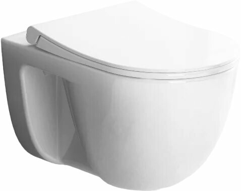 Унитаз подвесной VitrA S40 7759B003-0075 с микролифтом, безободковый, без бачка, фарфоровый, белый, овальный