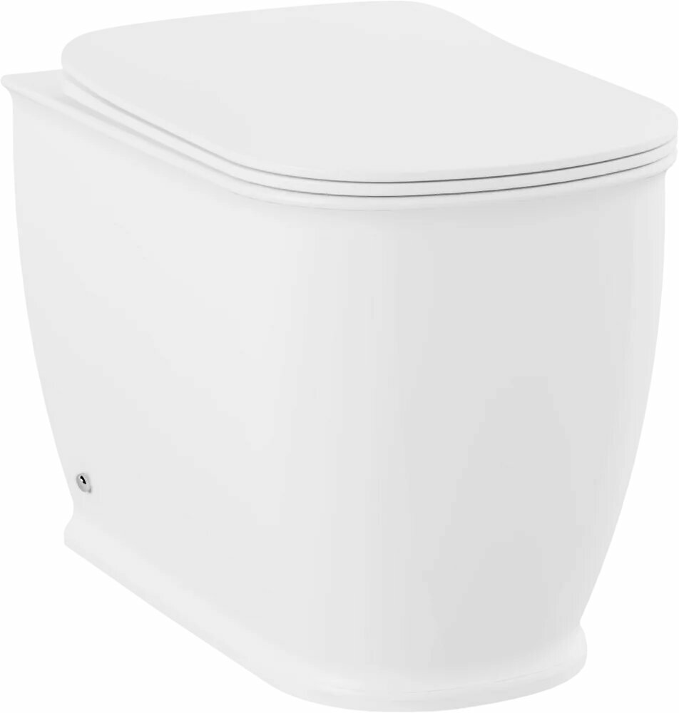Унитаз приставной напольный Lavinia Boho Bell Pro 33010030 с микролифтом, без бачка, фарфоровый, антивсплеск, белый, овальный