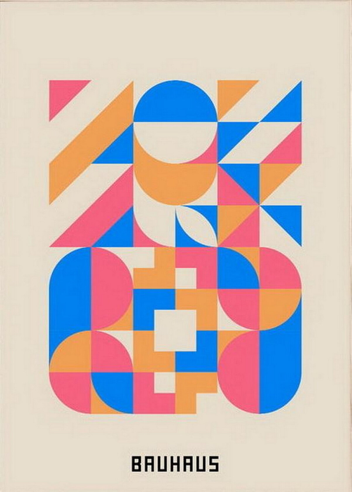 Плакат, постер четкие формы (круги, треугольники, квадраты) на бумаге, размер 42х60см