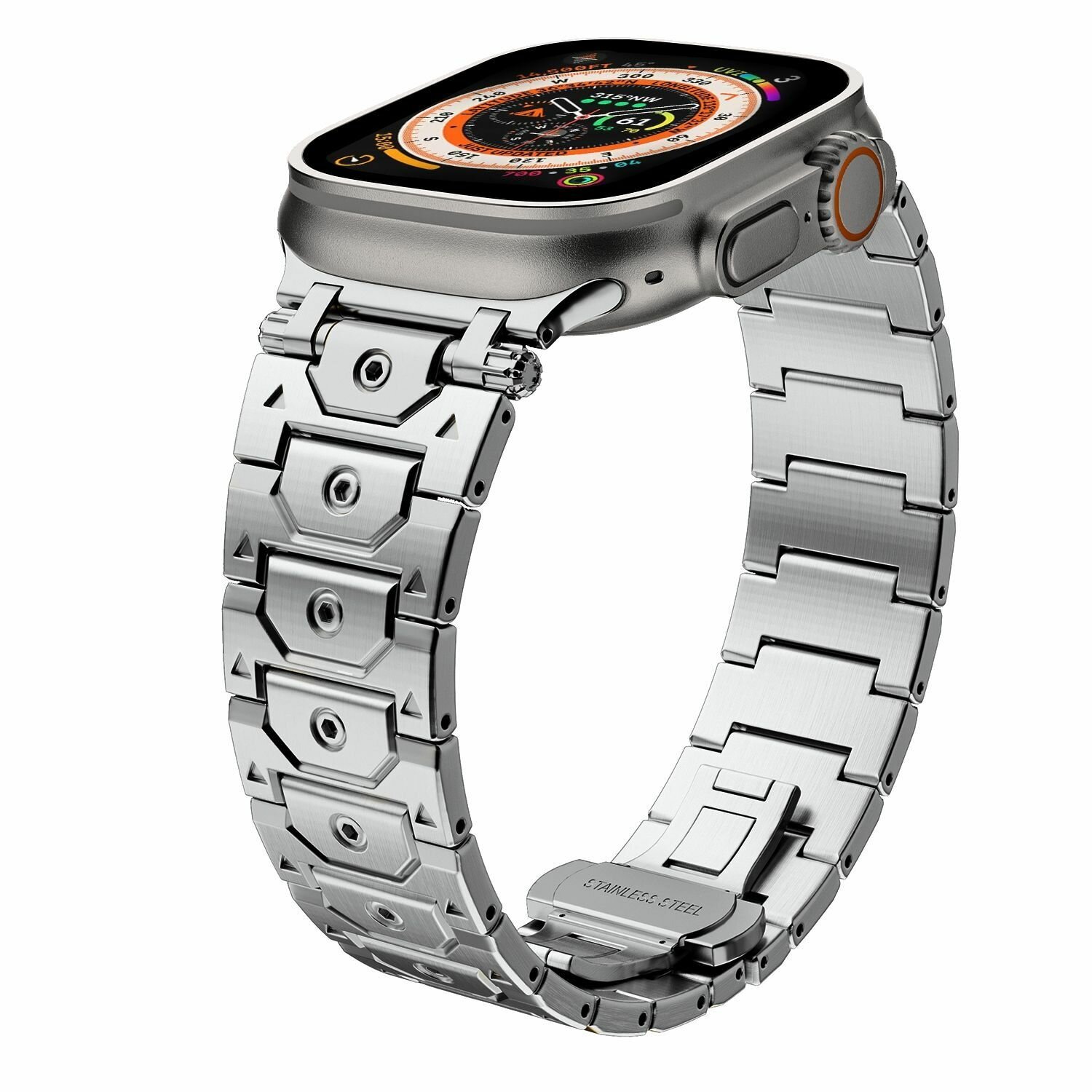 Titan нержавеющей стали ремешок для Apple Watch 38 мм / 40 мм / 41 мм / 42 мм, сменный металлический браслет для часов Apple iWatch SE Series 10 9 8 7 6 5 4 3 2 1, серебро