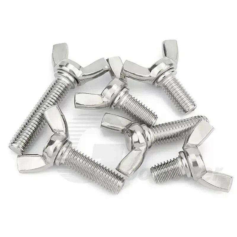 2-20 шт. болт-бабочка M3 M4 M5 M6 M8 M10 M12 304, винт с крылышками из нержавеющей стали, затягивающиеся вручную машинные винты, длина = 6-60 мм