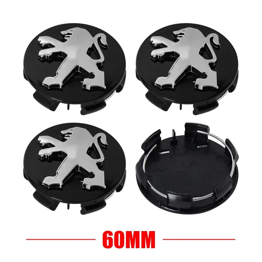 4 шт, 60 мм колпаки для ступицы колес автомобиля, авто эмблема, центральная крышка для 60mm-Black