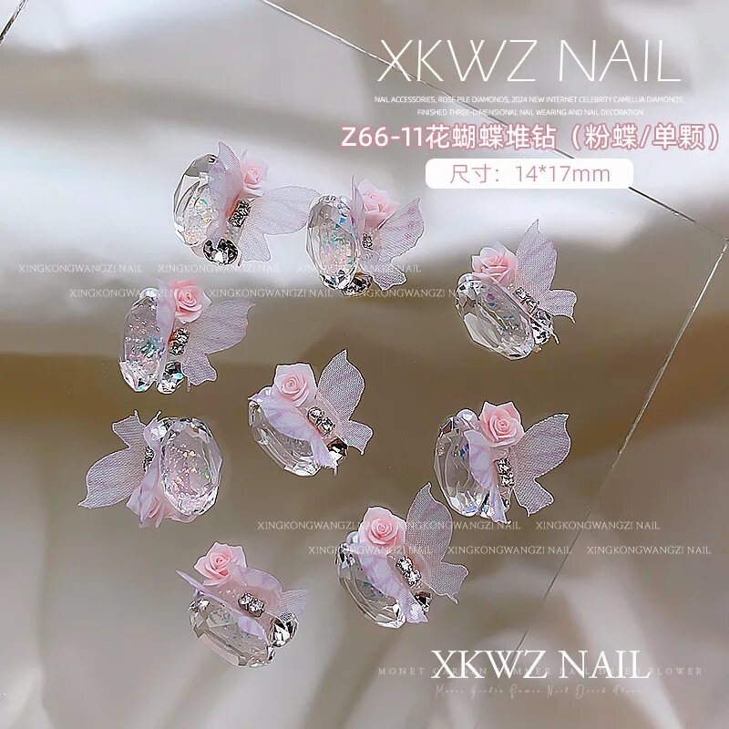 5 шт. Циркониевые шармы для ногтей OIMG Бабочка 5pcs