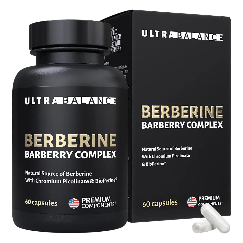 Барбарис комплекс с Хромом и Биоперином/Barberry complex with Chromium & Bioperine Ultrabalance 60 шт