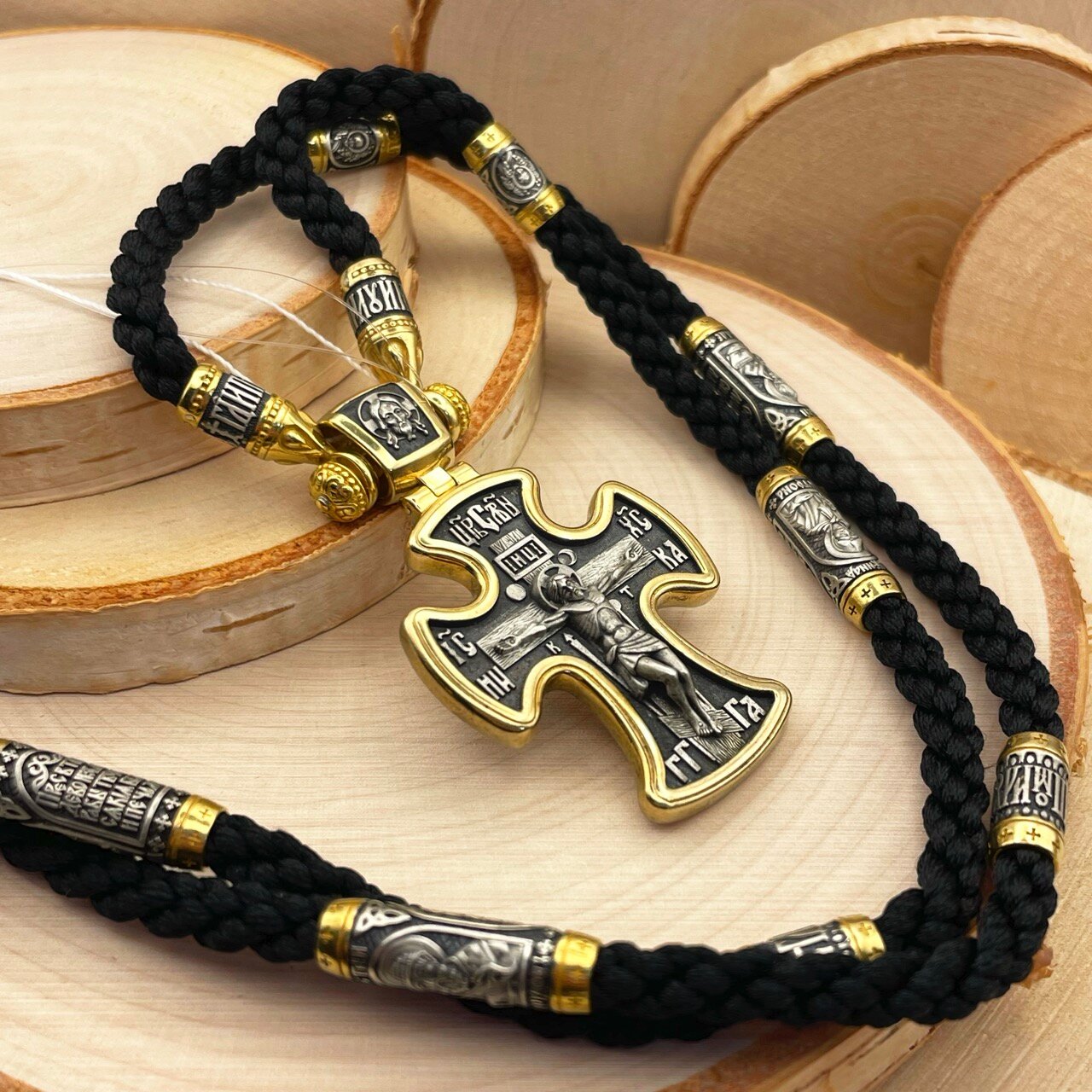 Комплект украшений, серебро, 925 проба, чернение, золочение, оксидирование