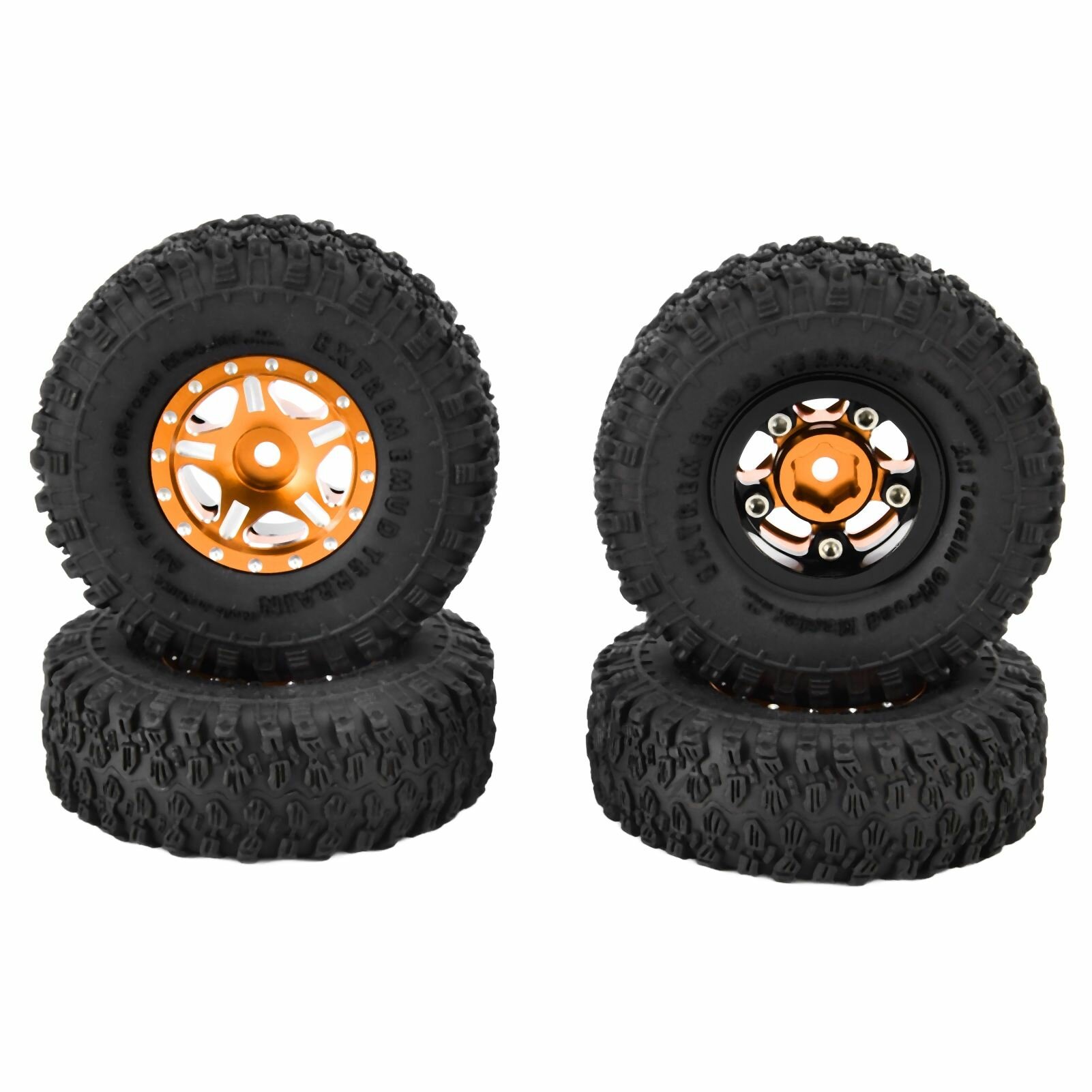 4 шт. 1 дюйм резиновые шины, диски из алюминиевого сплава, подходят для осевого SCX24 90081 AXI00001 AXI00002 1/24 гусеничного автомобиля CarGold