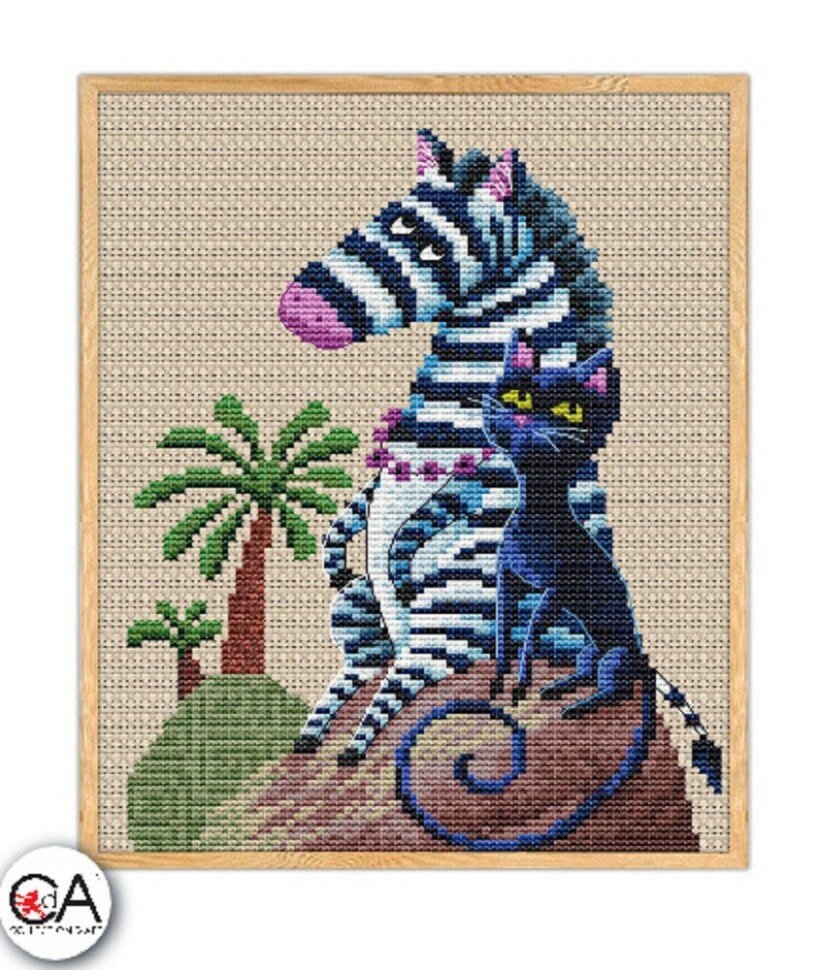 Набор для вышивания Collection D'Art #BC8138 Чёрно-белые, Счетный крест, 15 х 20 см