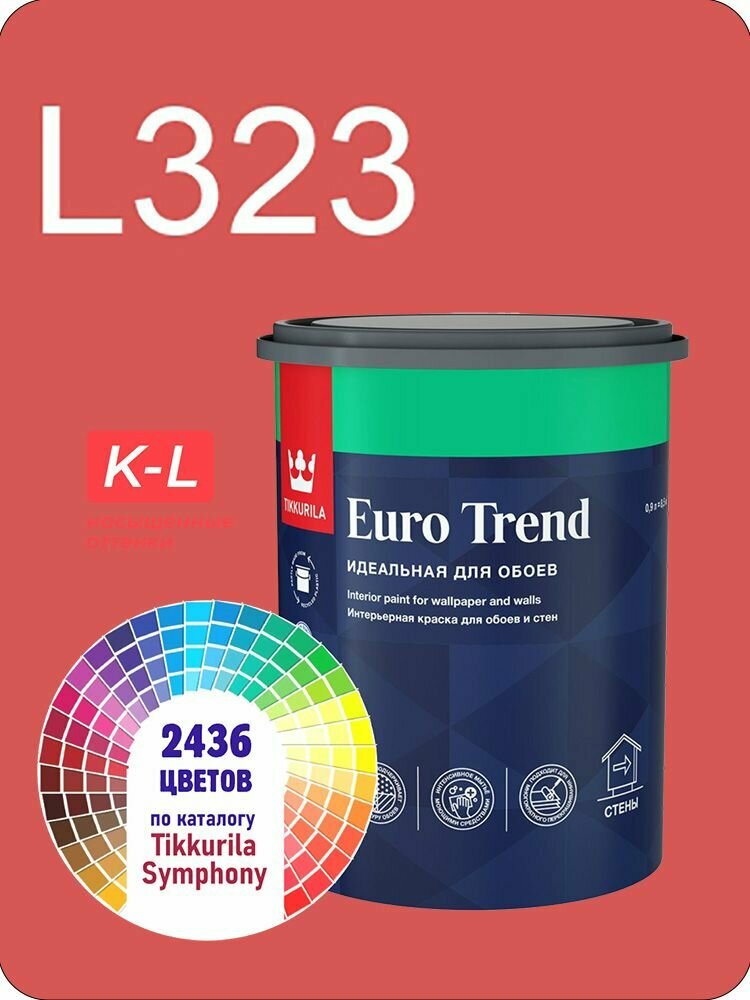 Краска для обоев Tikkurila Euro Trend 0,9л. насыщенные оттенки L323