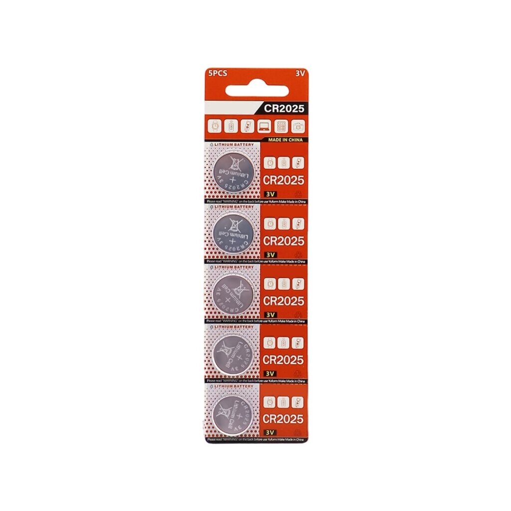Комплект из 5,3 В литий-марганцевой батареи CR2025 button battery