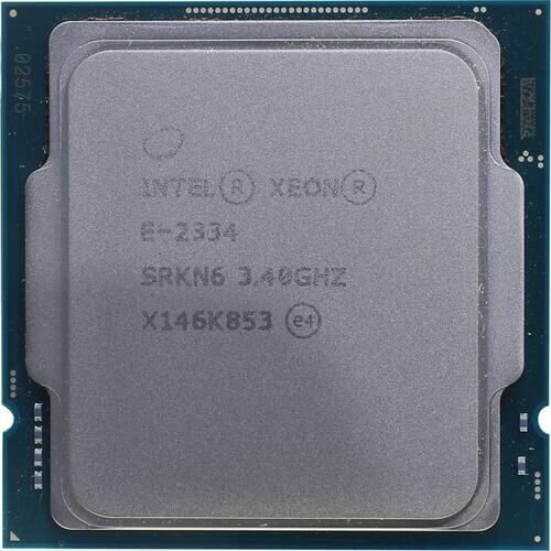 Серверный процессор Intel Xeon E-2334 (CM8070804495913) OEM - FCLGA1200, 4 x 3,4 ГГц, L3 - 8 МБ, DDR4-3200 МГц, TDP 65 Вт