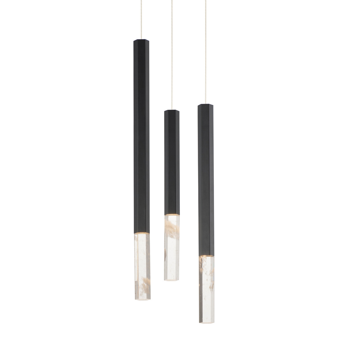 Подвесной светильник Delight Collection Vita Vita 3A matt black MD7747-3C matt black, Прозрачный/Черный, LED, 3 x 5 Вт.