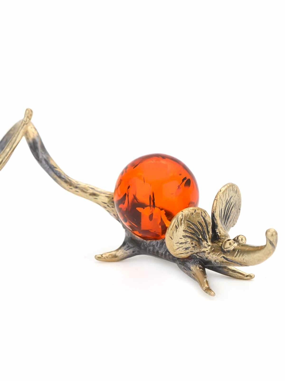 Сувенирная фигурка - Мышь штопор, Балтийский Янтарь, 2,5 см