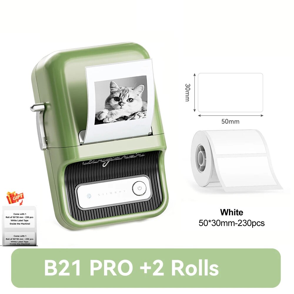 B21 Pro Зеленый, 50x30мм, 1 рулон