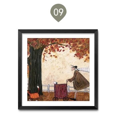 Винтажные скандинавские абстрактные пейзажи с собаками на холсте