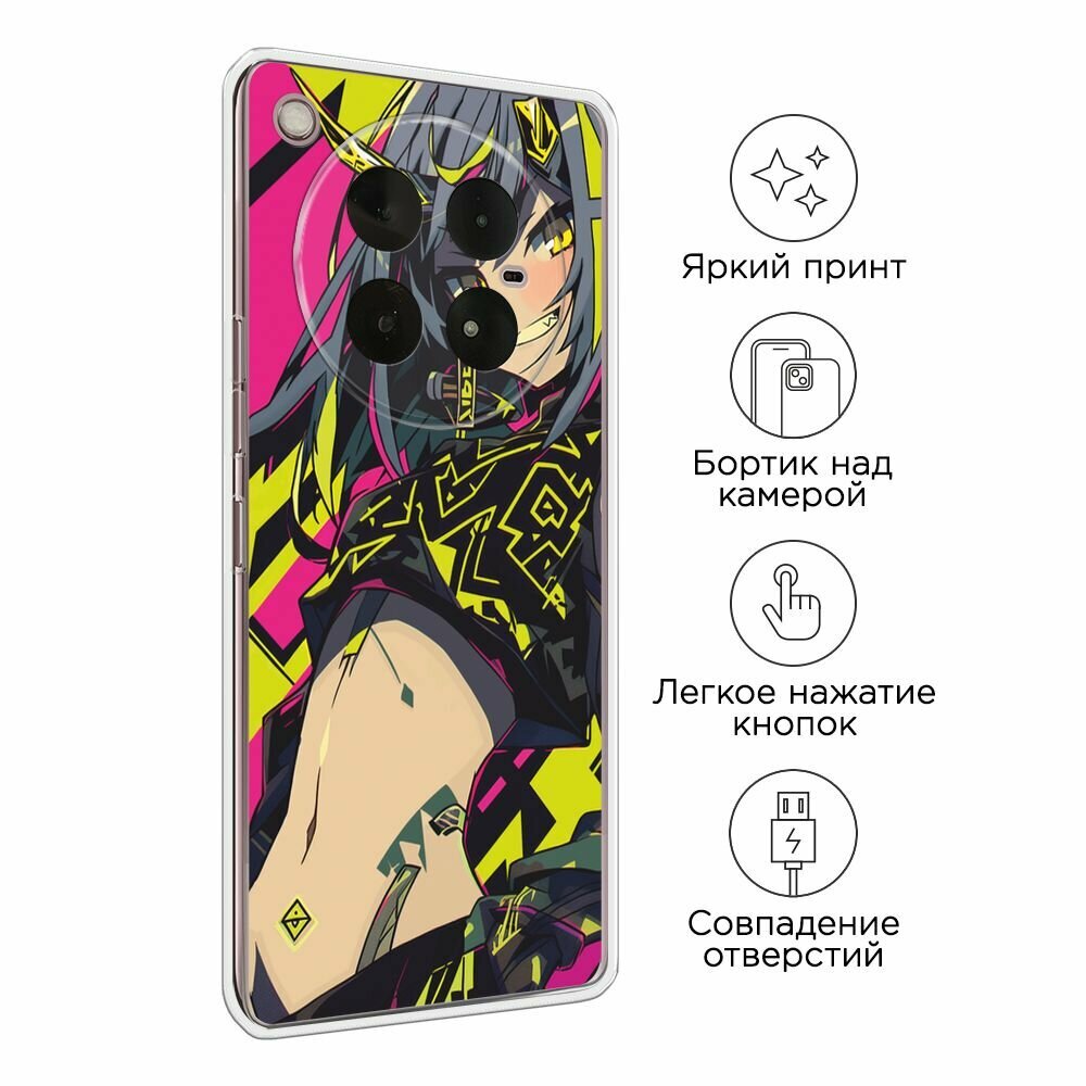 Чехол на Infinix Zero 40 4G / Инфиникс Зеро 40 4G с принтом "Девушка в кибер костюме" — фото 1