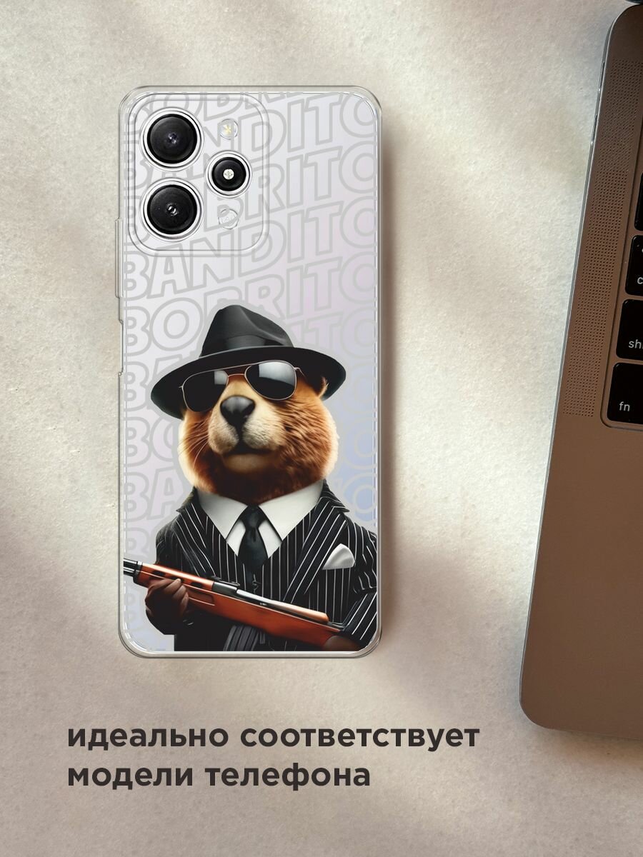 Чехол на Xiaomi Redmi 12 / Сяоми Редми 12 с принтом "Бобрито бандито 2", прозрачный — фото 1