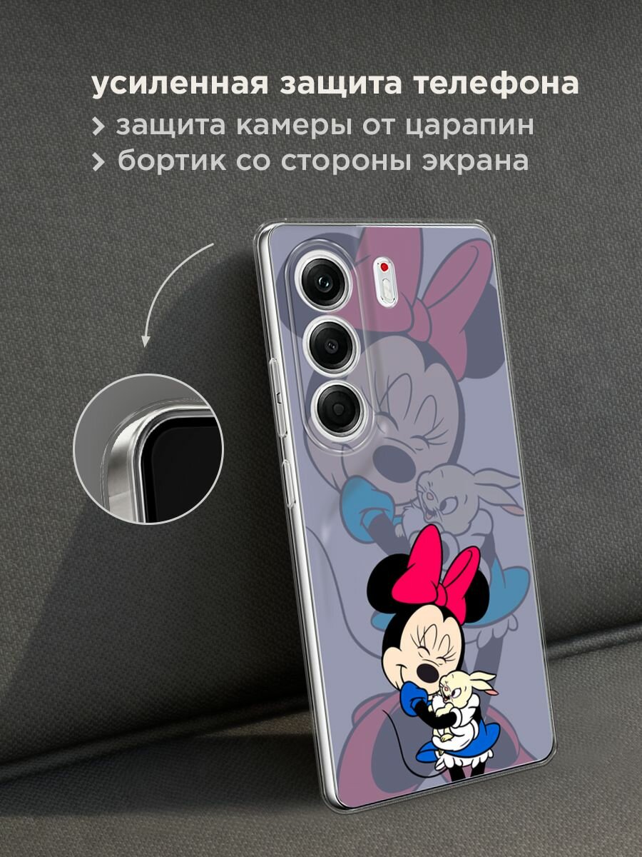 Чехол на Tecno Camon 40 Pro 5G / Текно Камон 40 Про 5G с принтом "Минни с кроликом" — фото 1