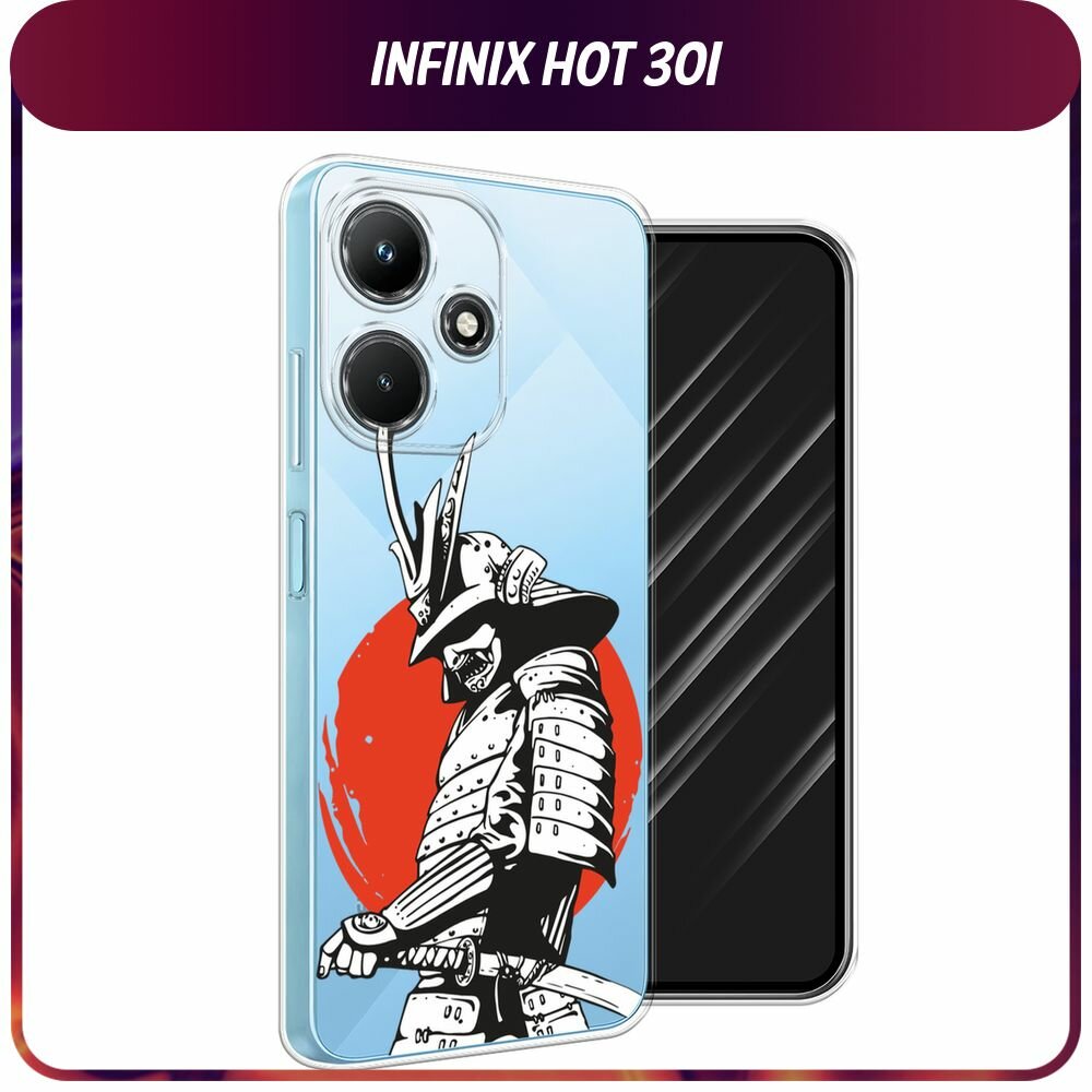 Чехол на Infinix Hot 30i / Инфиникс Хот 30i с принтом "Самурай с катаной", прозрачный