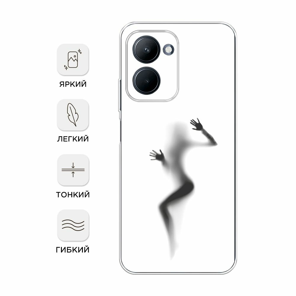 Силиконовый чехол на Realme C33 / Реалми С33 с принтом "Девушка в душе" — фото 1