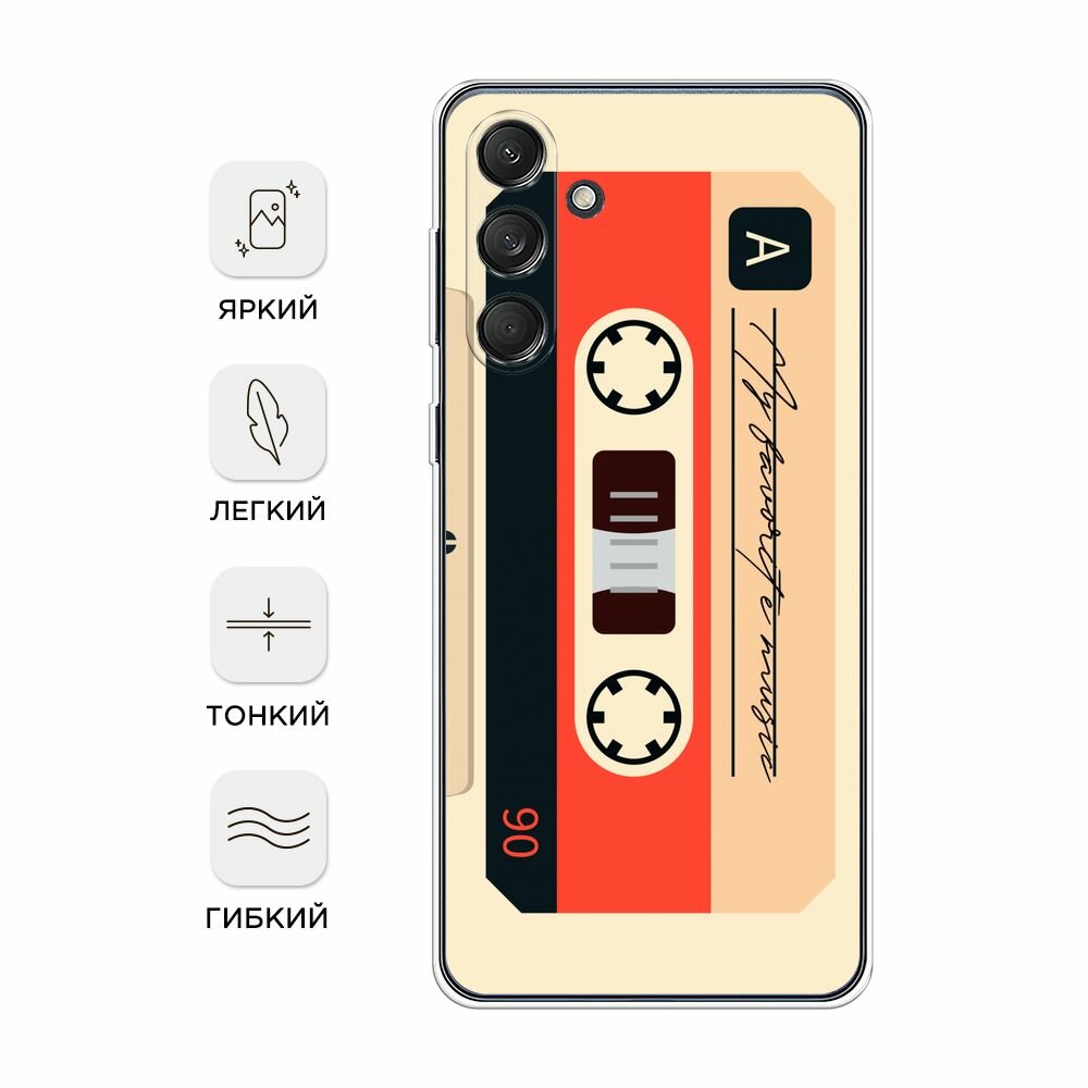 Чехол на Samsung Galaxy M55 / Самсунг M55 с принтом "Бежевая кассета" — фото 1